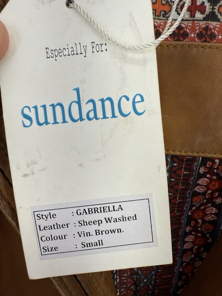 Sundance Catalog Gabriella Sheep Skin Leather Jacket Brown 3 Button ...