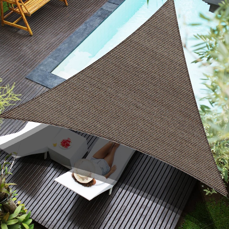 12x12x12 ft 16x16x16 ft Sun Shade Sail Triangle Garden Patio Awning ...