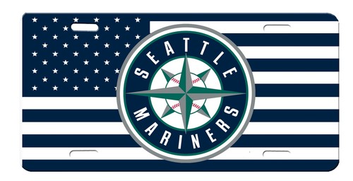 Seattle Mariners American Flag High Gloss Aluminum License Plate | eBay