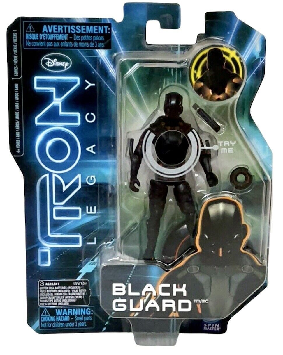 Tron Legacy Series 1 BLACK GUARD Light Up 4" Action Figure Disney New ...