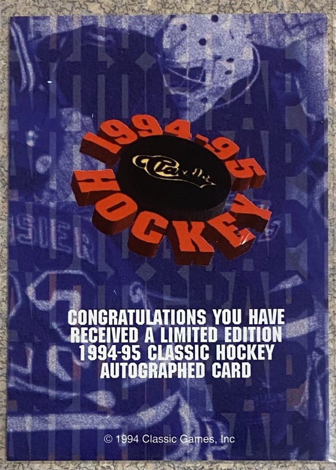 1994 Classic Hockey “Autograph” Chris Gratton NNO (#1579/2000) | eBay