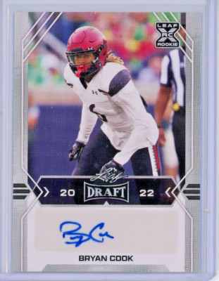 2022 Leaf Draft Autograph Silver #BA-BC1 Bryan Cook RC Cincinnati ...