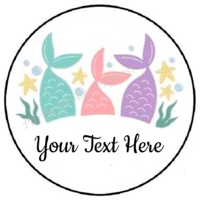 MERMAID TAIL PERSONALIZED CUSTOM SEALS LABELS STICKERS PARTY FAVORS | eBay