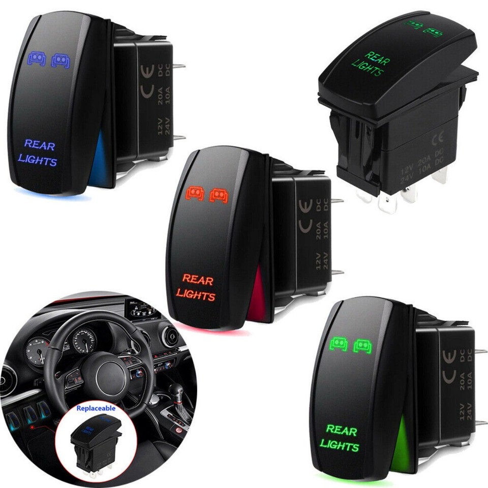 5 Pins LED Light Control Rocker Switch for ATV UTV ARB Carling Truck ...