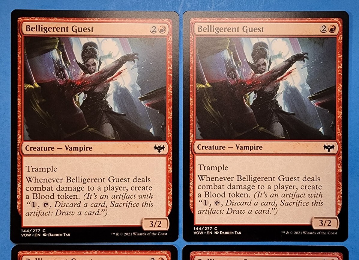 4x Belligerent Guest Innistrad Crimson Vow Mtg Magic Card Creature ...