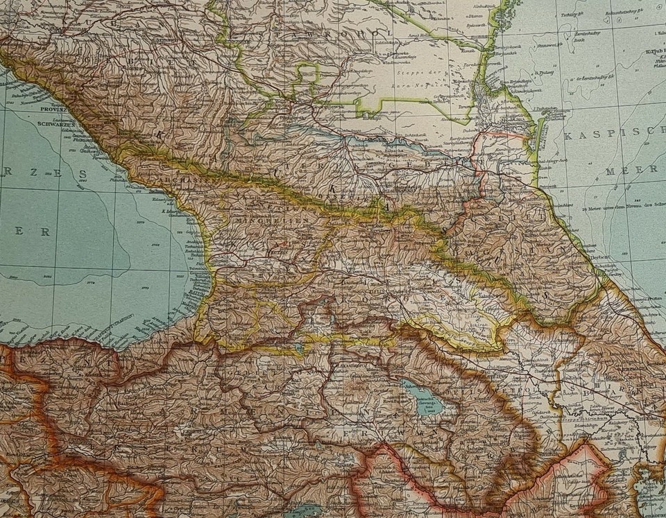 1922 ANTIQUE MAP CAUCASIAN ARMENIA TURKEY PERSIA AZERBAIJAN | eBay