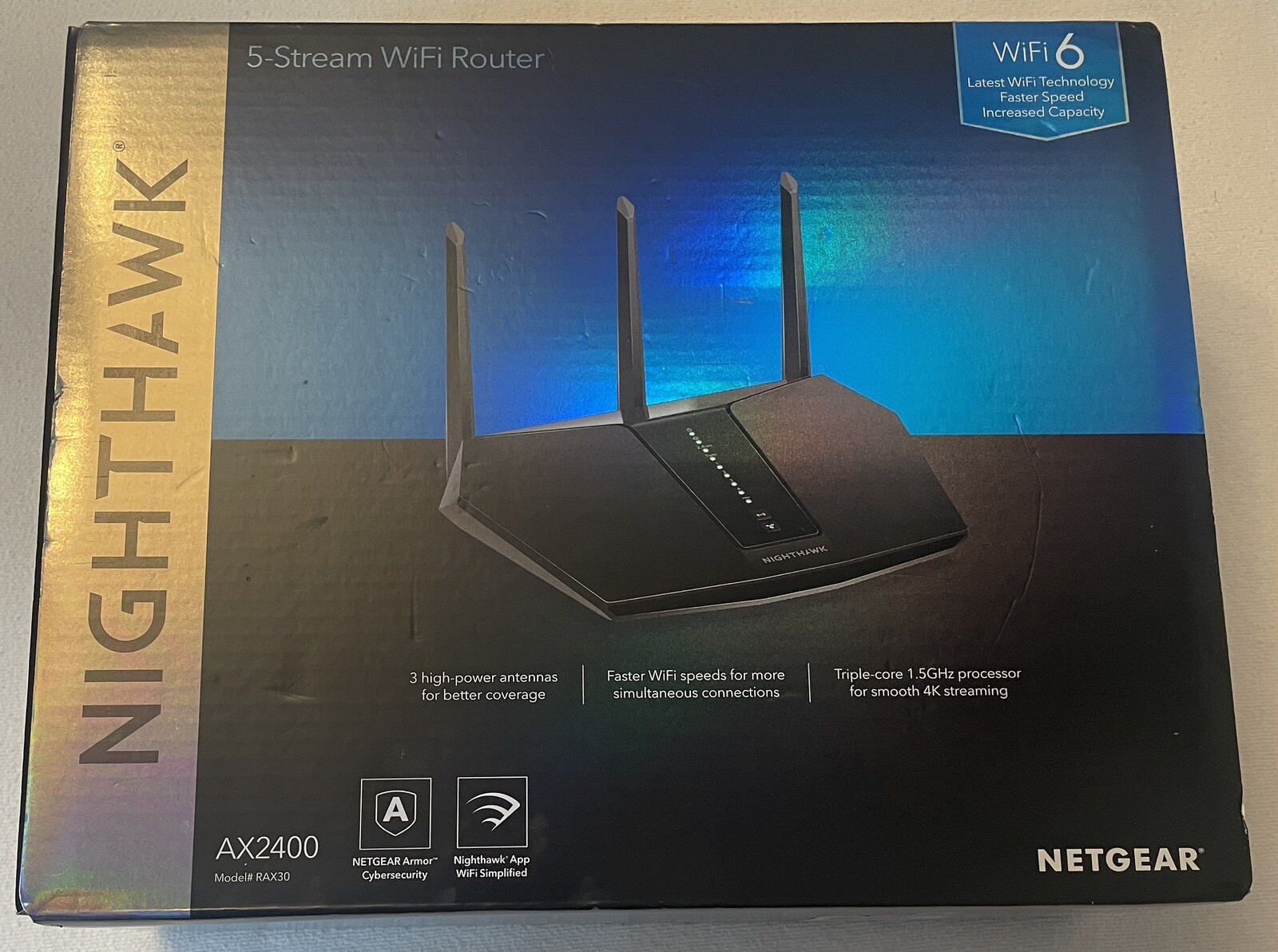 NETGEAR Nighthawk WiFi 6 Router (RAX30) 5-Stream Dual-Band AX2400 ...