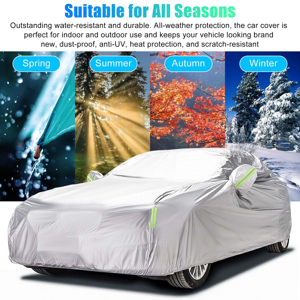 Full Car Cover Outdoor Waterproof Sun UV Dust Rain Resistant Protection ...