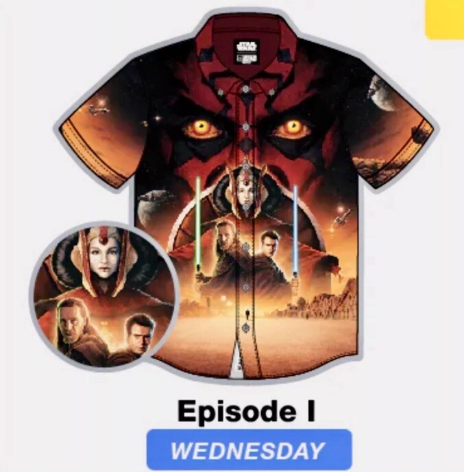 SDCC RSVLTS 2024 Wednesday Exclusive Mens Phantom Menace Star Wars 3XL ...