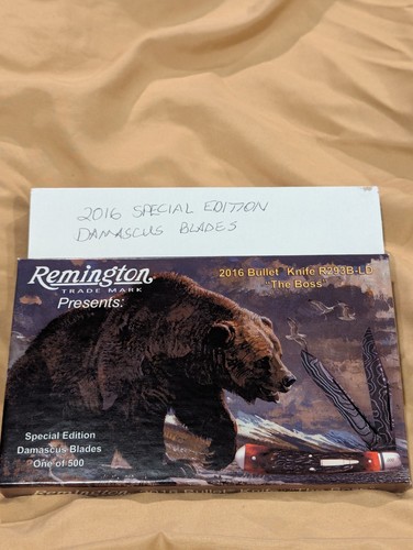 2016 Special Edition Damascus Blades Remington Bullet Knife R293B-LD ...