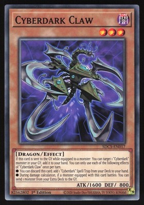 Cyberdark Claw - SDCS-EN017 - Common - 1st Edition Yugioh | eBay