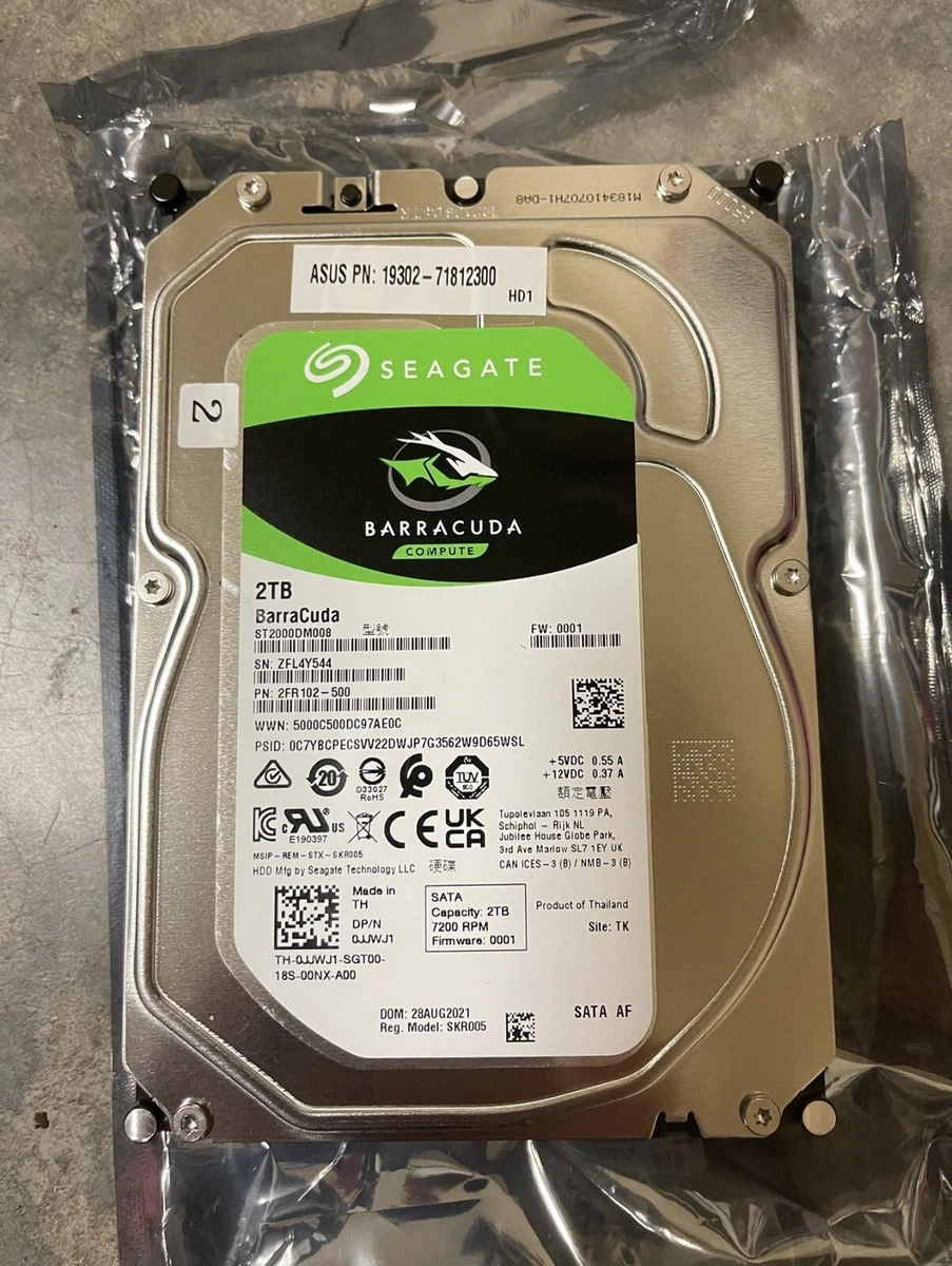 GREEN Seagate Barracuda 2Tb Hdd, Memory Size: 2000GB