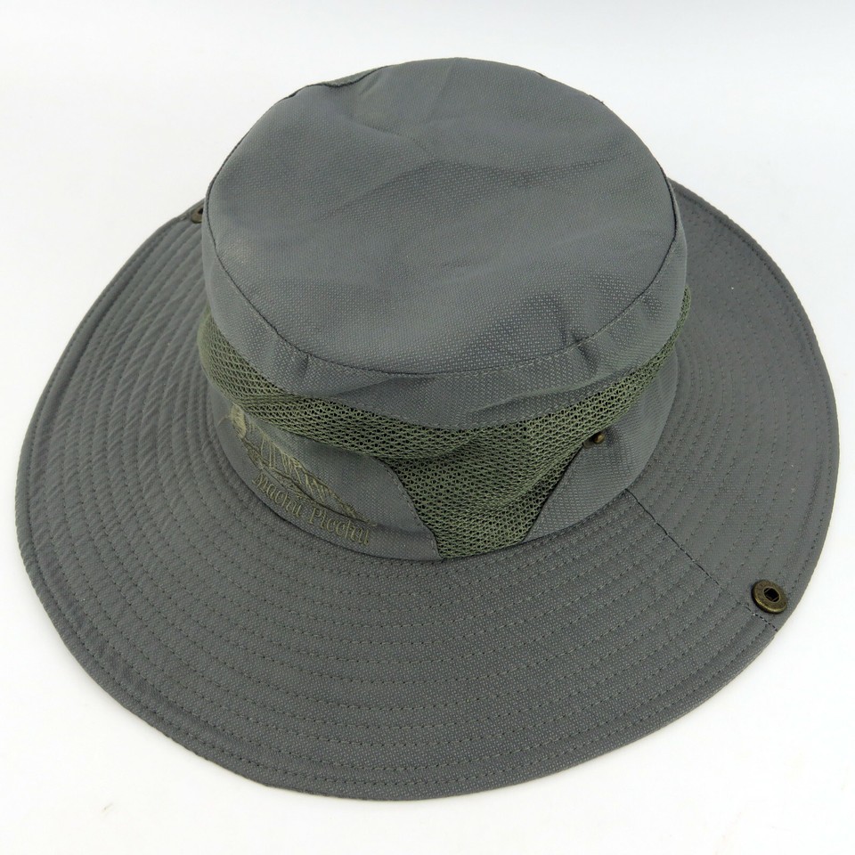 Machu Picchu Sun Hat, Green w/Mesh, Chin Strap, 14" x 13", from Cuzco ...