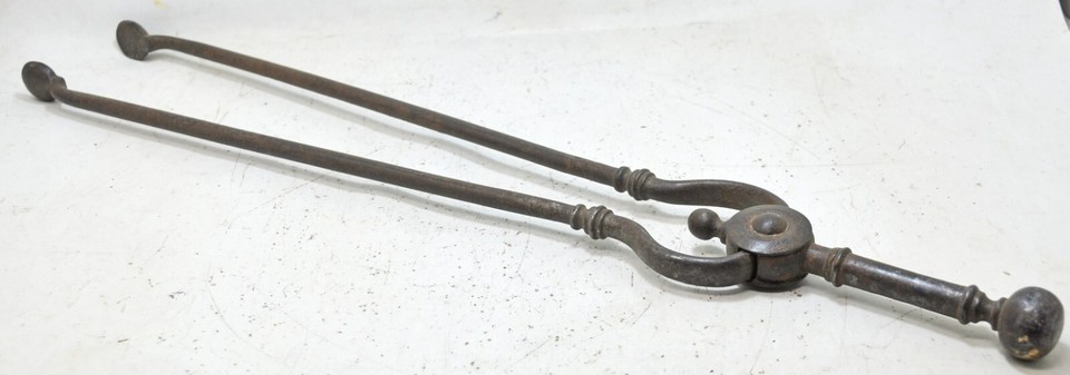Antique Iron Large Size Blacksmith's Tongs Tool Original Old Hand ...