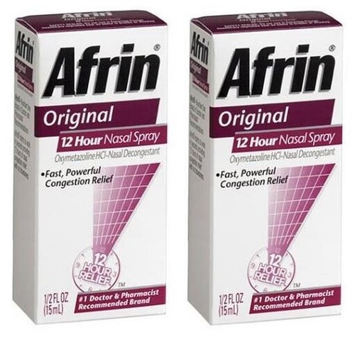 2 Pack Afrin Nasal Spray Original Maximum Strength 12Hr Allergy 0.5Oz Each 300850756059| eBay