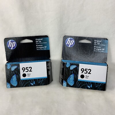 Lot Of 2 Genuine HP 952 Black Ink Cartridge Unopened Retail Box (Exp ...