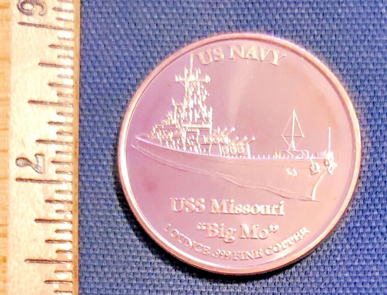 Souvenir 1.5" USS Missouri (BB-63) Battleship Copper Coin Token | eBay