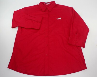 Womens Chili's Restaurant Uniform Employee Red Server Chef Work Button ...