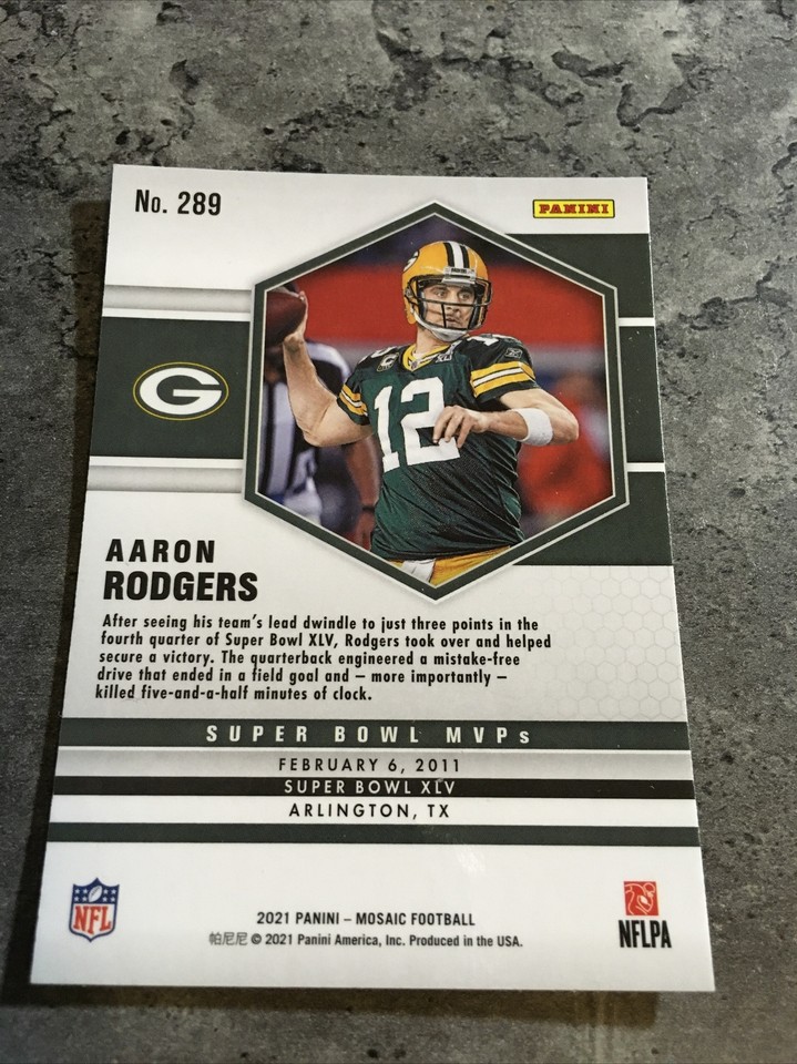 Aaron Rodgers Packers 2021 Panini Mosaic Super Bowl MVP #289 | eBay