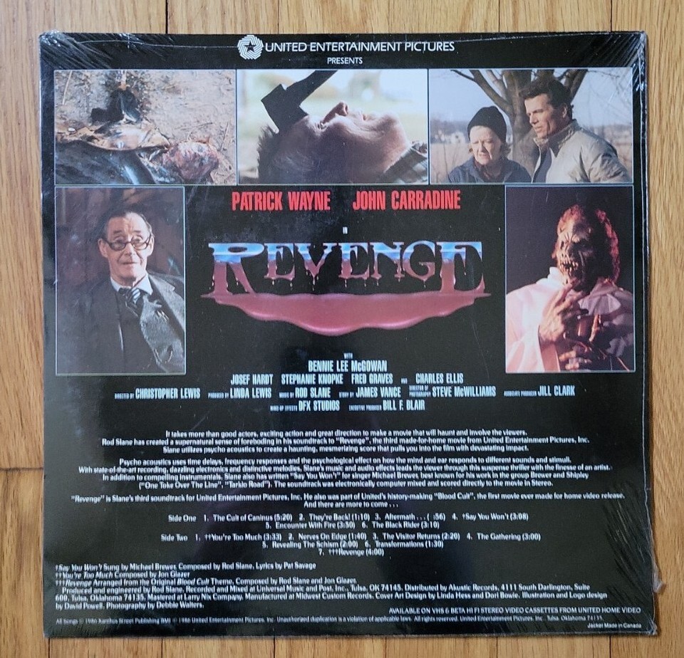 Revenge Rod Slane OST Horror Soundtrack Vinyl LP Still Factory Sealed ...