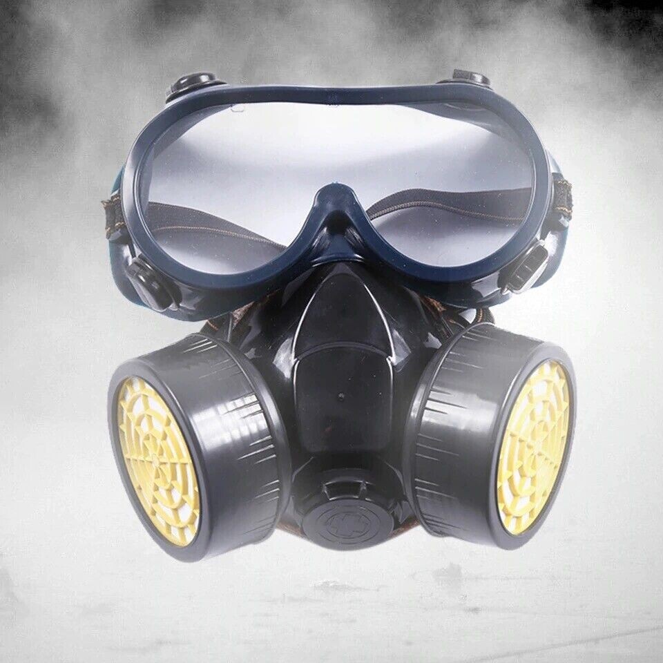 Emergency Survival Safety Respiratory Gas Mask Goggles &2 Dual ...