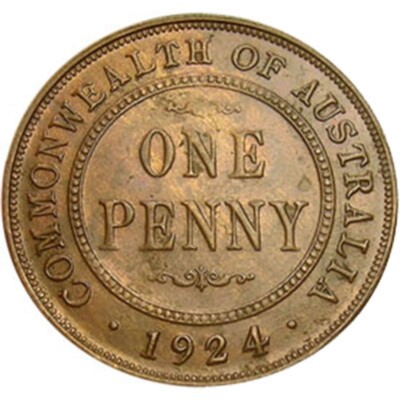 1924 Australia King George V Penny Copper Coin | eBay