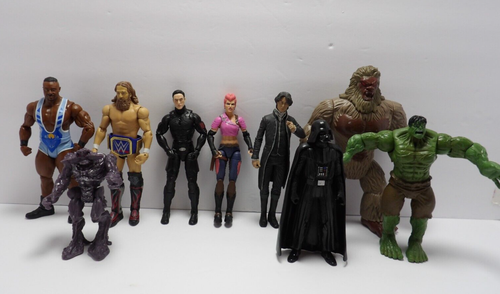 Mixed Action Figure Lot Of 9 WWE G.I. Joe Hulk Big Foot Sleepy Hollow ...