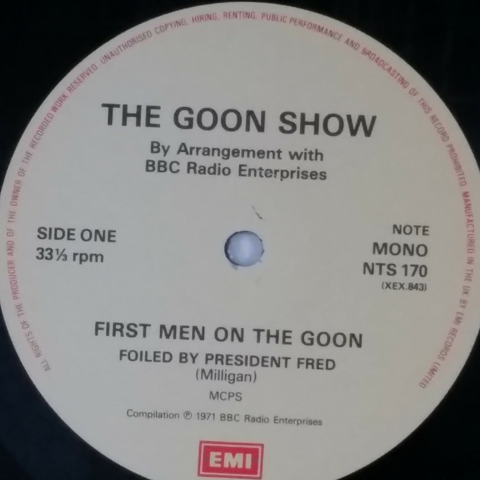 THE GOON SHOW First Men On The Goon NTS170 UK Mono LP Vinyl VG++ Cover ...
