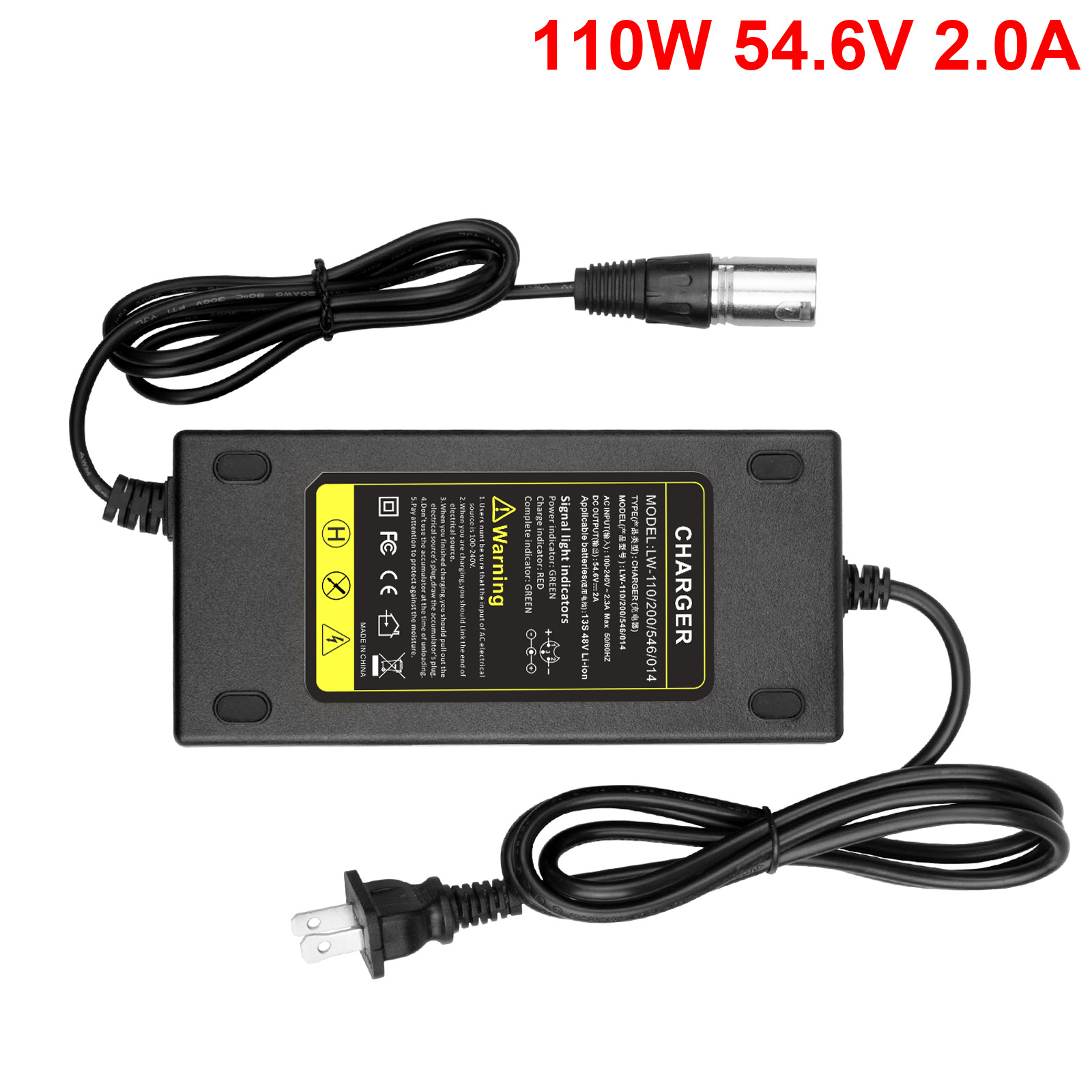 48V 42V 36V 24V 3 Pin Charger Power Adapter XLR Cord For Razor Jazzy ...