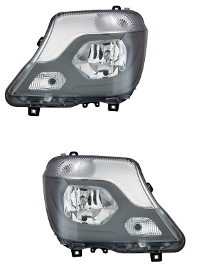MERCEDES SPRINTER 2013-> BLACK FRONT HEADLIGHT HEADLAMP PAIR LEFT ...