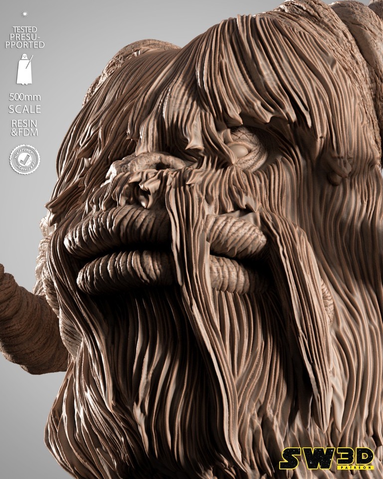 Bantha Wall 3D Printed star wars two piece GREY - 5.9IN Or 1/12 Scale ...