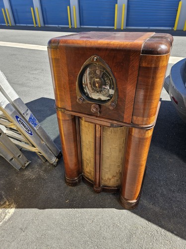 1938 Antique Zenith 12S265 12 Tube Robot Shutter Dial Radio Console 12 ...