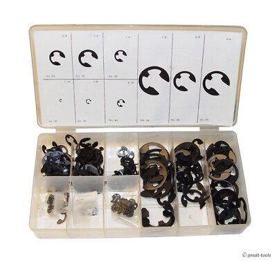 E-CLIP ASSORTMENT, 300-PC, e-clips, fasteners, hardware, fastener ...