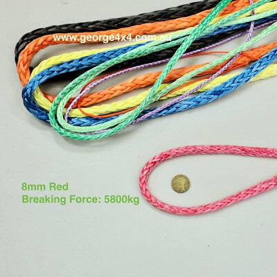 8mm 5800kg HMPE / UHMWPE Dyneema rope Sold per Meter | eBay Australia