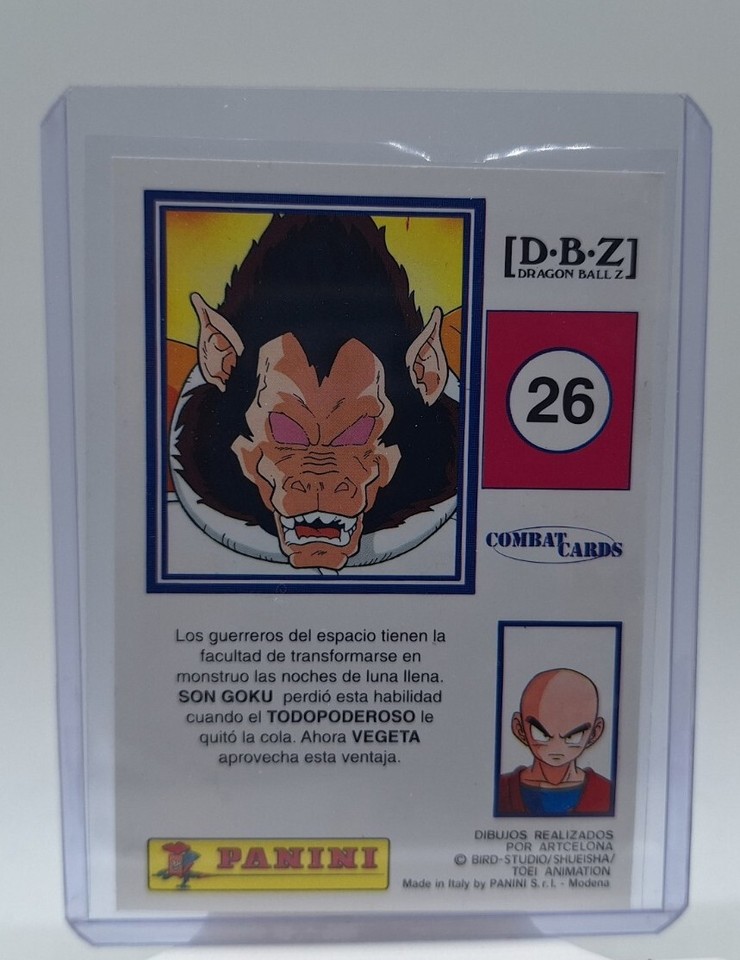 1998 Panini Dragon Ball Z Combat Card Spanish Version Monkey Vegeta #26 ...