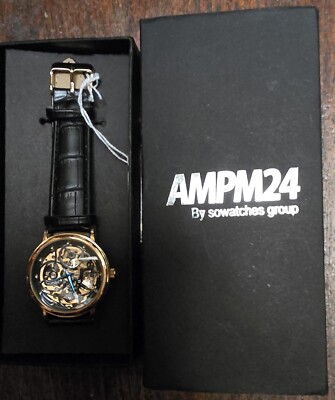 NOS AM/PM 24 Steampunk Style w/Glass Back Watch. Mechanical Mechanism ...
