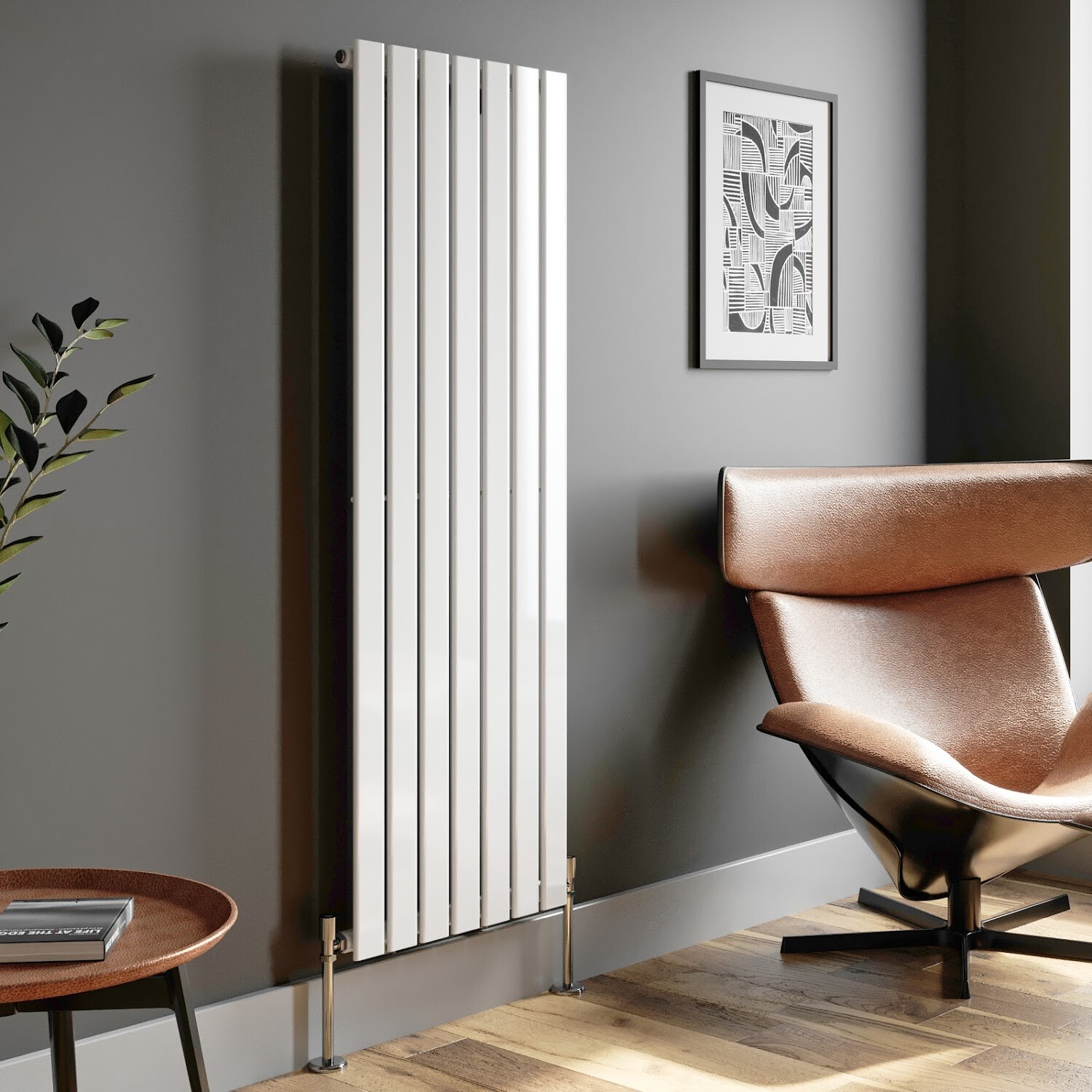 Designer Radiator Vertical Horizontal White Flat Panel Oval Column ...