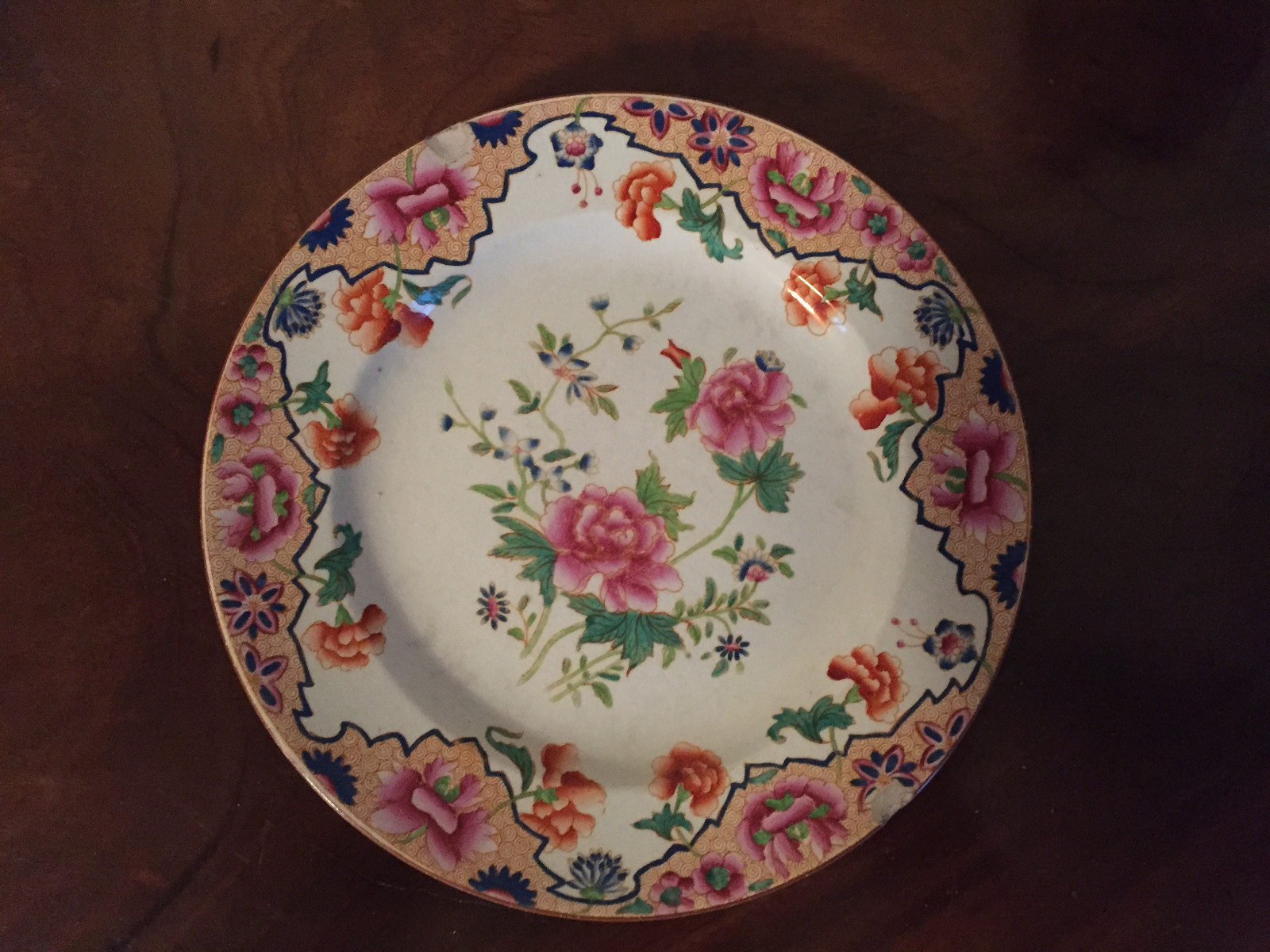 Antique 19th c. English Spode Pearlware Plate Chinese Famille Rose ...
