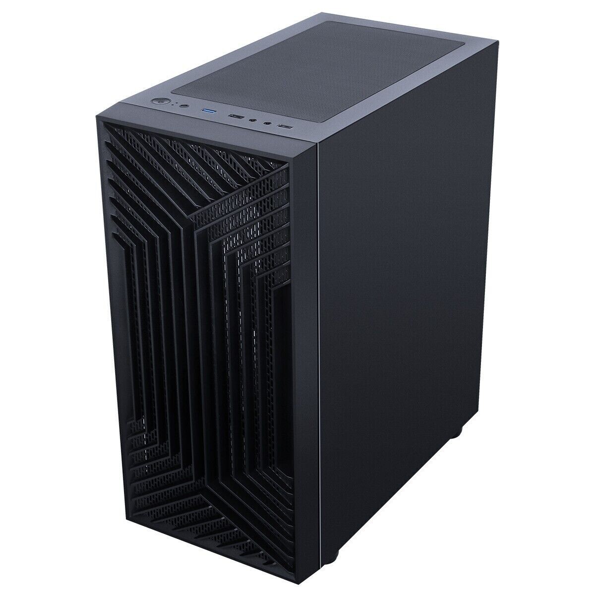 CIT Terra Mesh Cube mATX Gaming Case 4 x ARGB LED Fans Tempered Glass ...