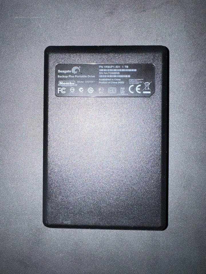 Seagate Backup Plus Portable Drive 1TB SRD00F1 no cable | eBay