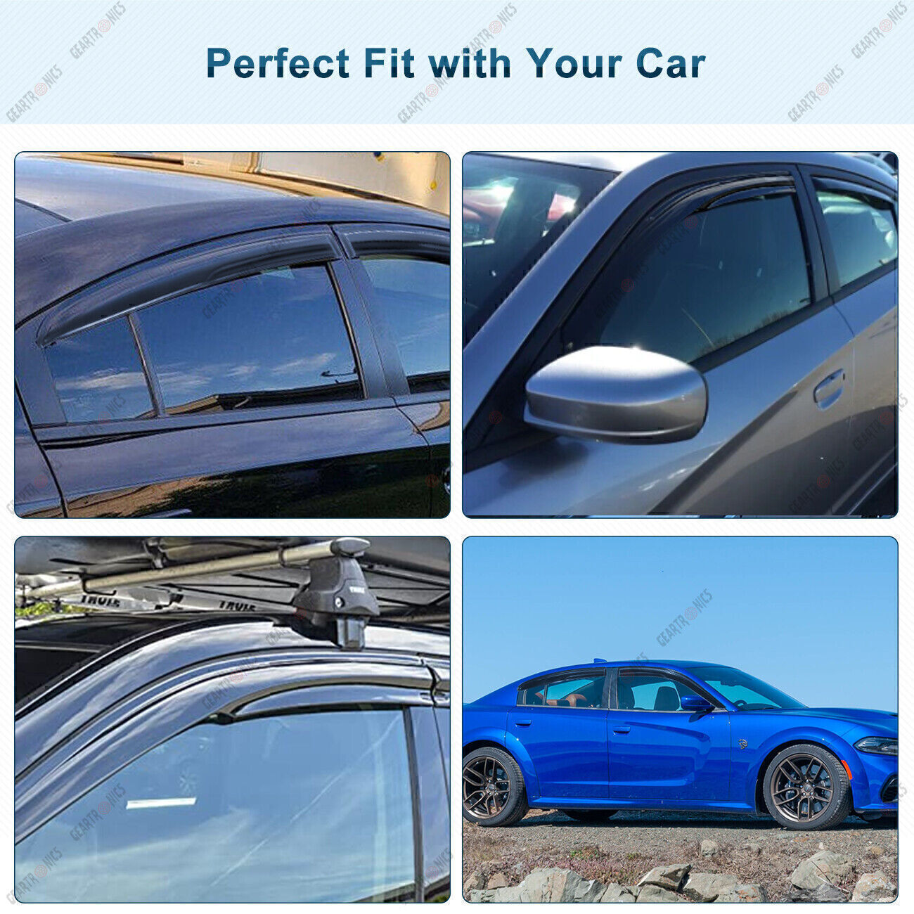 For 2011-2022 Dodge Charger Window Visors Vent Shade Rain Guards Wind ...