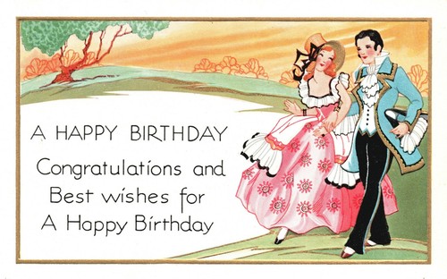 Happy Birthday Congratulation And Best Wishes Greetings Vintage ...