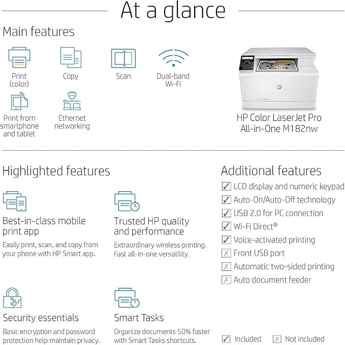 HP LaserJet Pro M182nw All-In-One Printer - White 193905485635| eBay