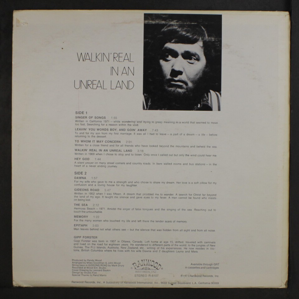 GIPP FORSTER: walkin' real in an unreal land RANWOOD 12" LP 33 RPM | eBay