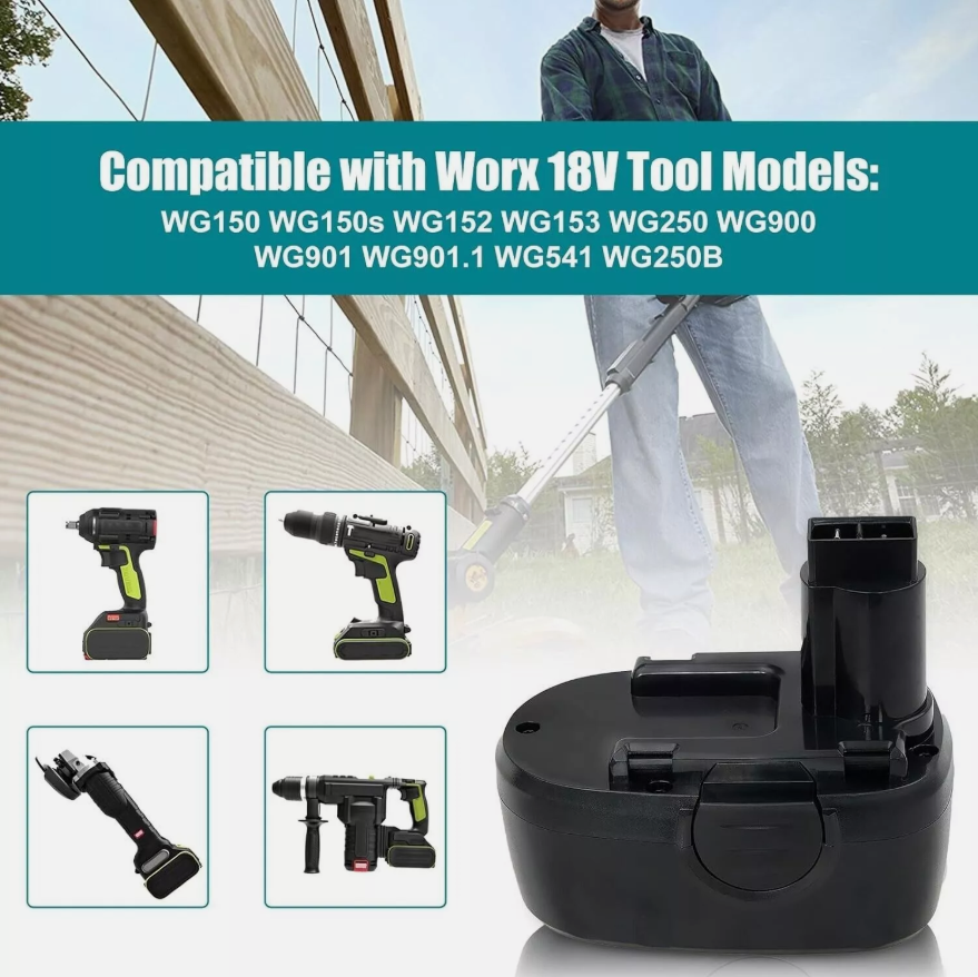 18V Pack 4.8Ah For Worx WA3127 Battery WA3152 WG150 WG152 WG153 WG250 ...