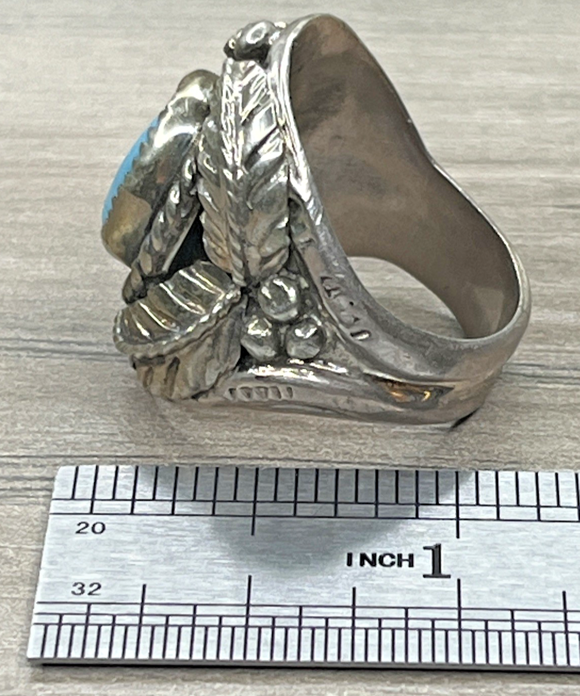 Men's Huge Native Navajo Garrison Boyd Signed G Sterling 925 Turquoise ...