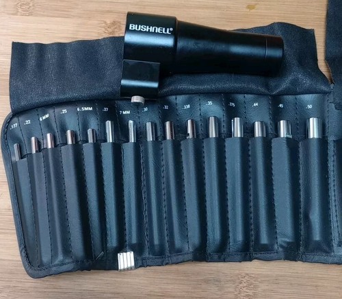 Vintage Bushnell Bore Sighter Kit 15 Arbors .177 - .50 Model 744001 | eBay