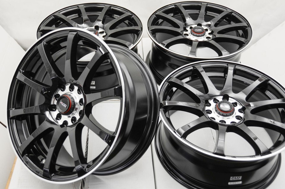 Kudo Racing Reactive 16x7 5x100 5x114.3 5x4.5 Black Polished Center Wheels Rims | eBay