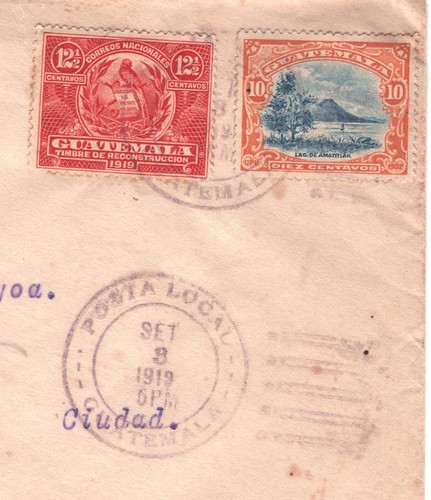 GUATEMALA Cover *POSTA LOCAL* 1919 QUETZAL BIRD 12.5c {samwells-covers ...
