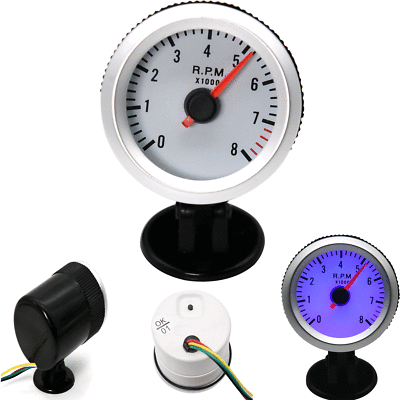 2" 52mm Universal Blue LED Light Car Tachometer Tacho Gauge Meter 0 ...